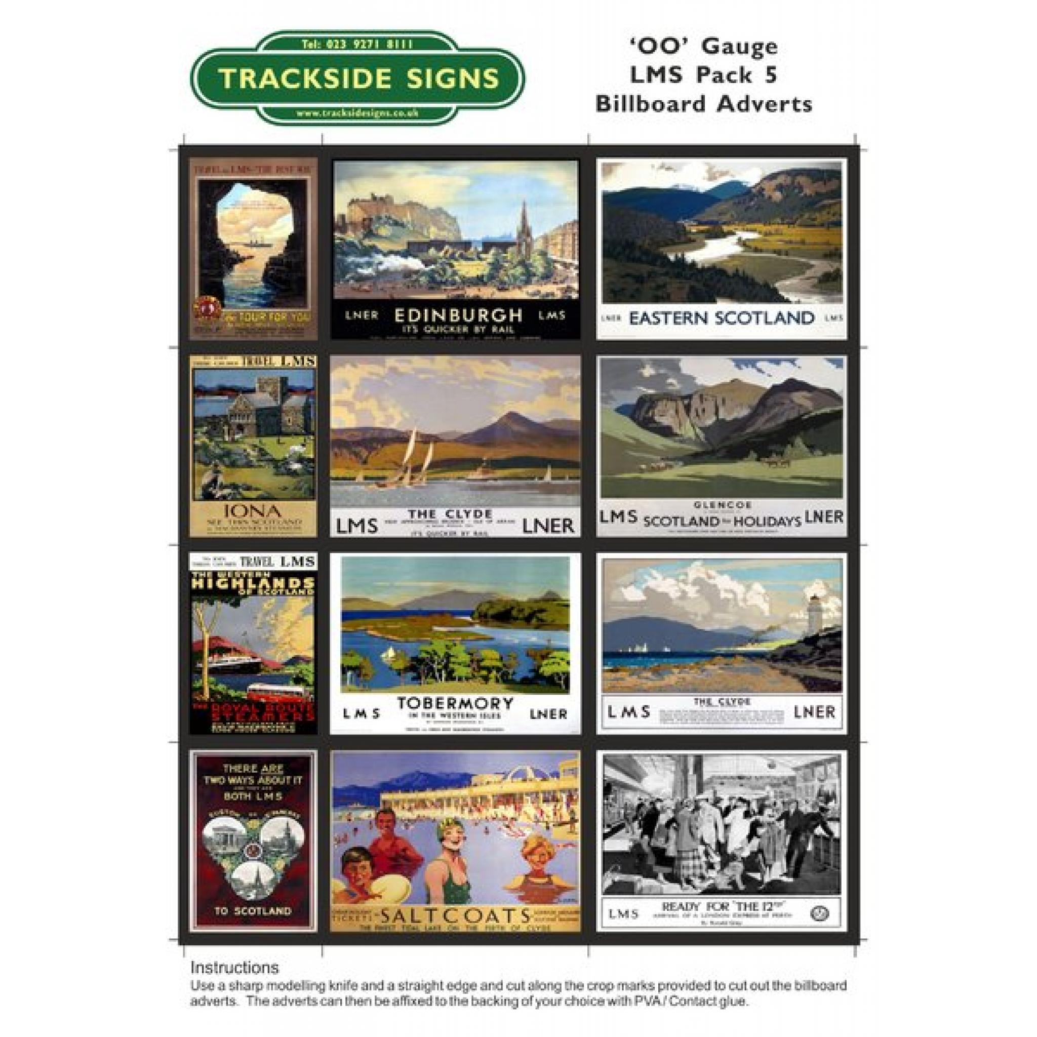 LMS Billboard Sheets Pack 5 - OO Gauge | Trackside Signs
