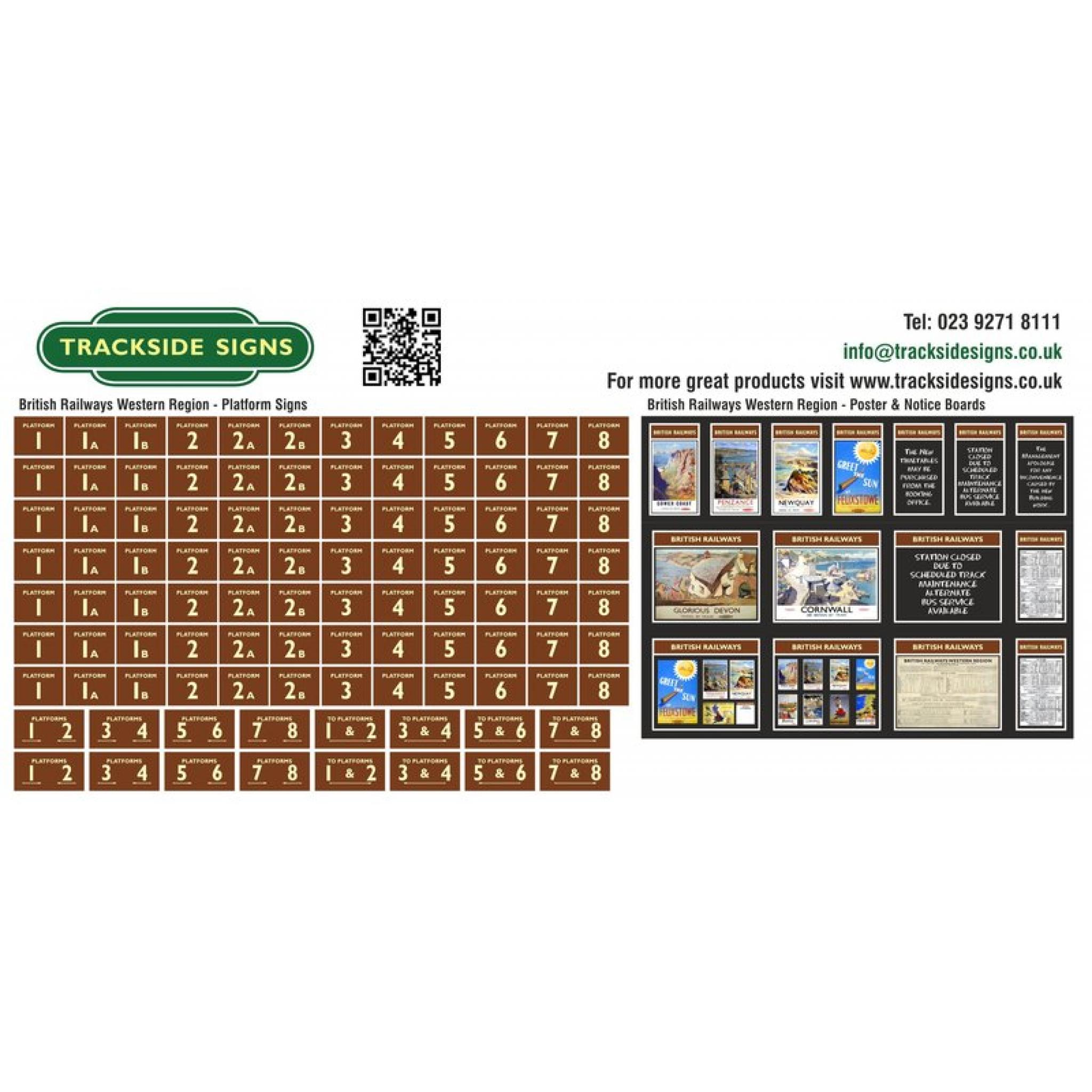 Western Region Platform Numbers and Posterboards - OO Gauge
